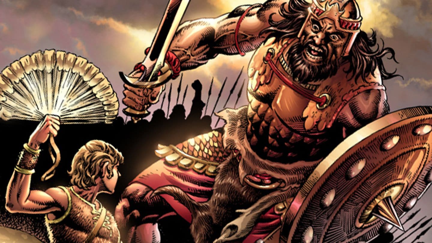1 Samuel 17:50-53 David defeated Goliath with a sling and a rock. He ...